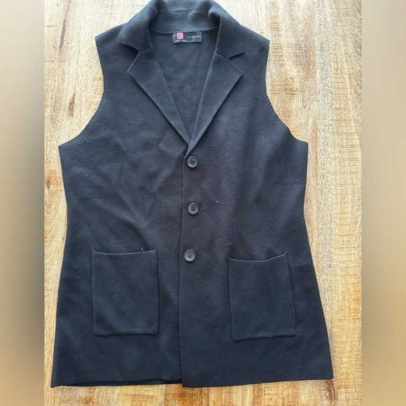 Kancy Kole | Tops | Kancy Kole Classic Black Womens Knit Vest Medium ...